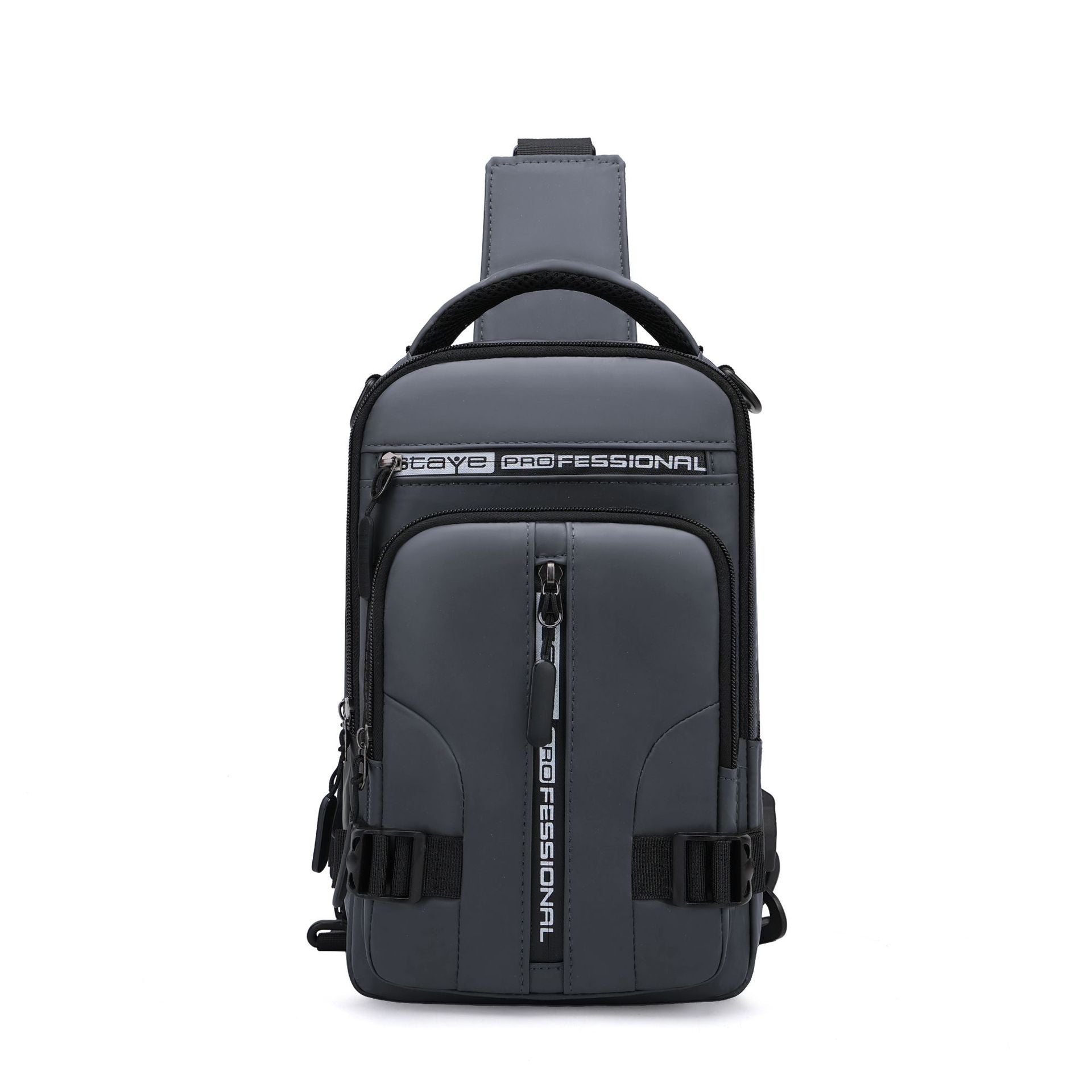 Water Proof Multi-Pockets Multifunction Backpack Bag Chest Bag，Grey